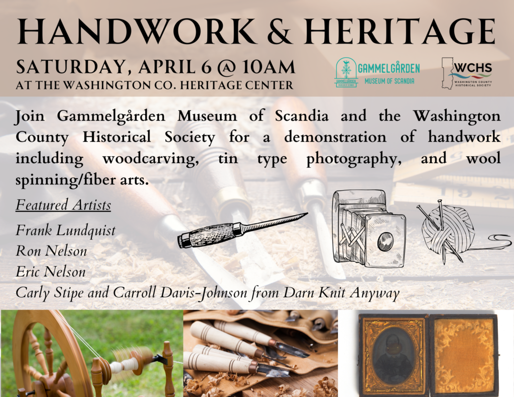 HANDWORK & HERITAGE: Woodcarving, Tin Types and Spinning/Fiber Arts ...